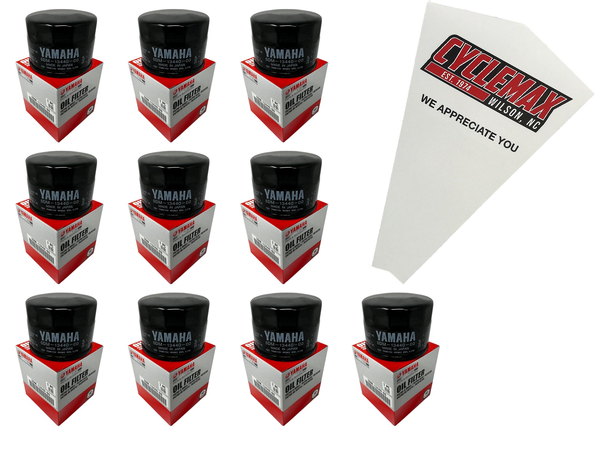Cyclemax Ten Pack for Yamaha Oil Filter Cleaner Element Assembly 5DM-1