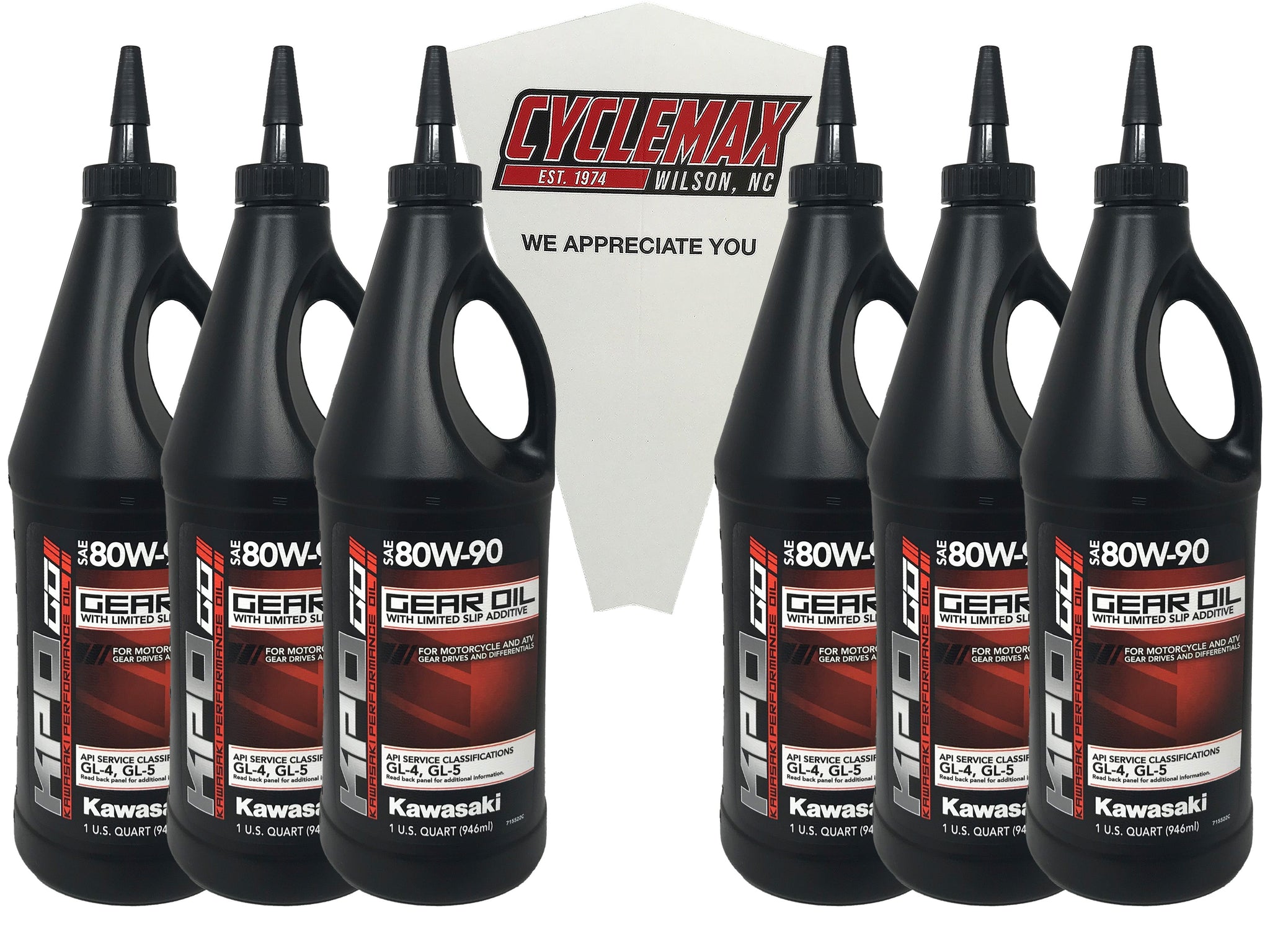 Cyclemax Six Pack for Kawasaki KPO Gear Oil with Limited Slip K6103G-1
